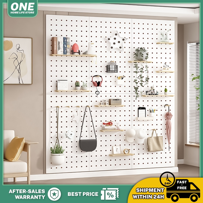 Pegboard Solid wood hole board can be customized wall shelf hanging ...