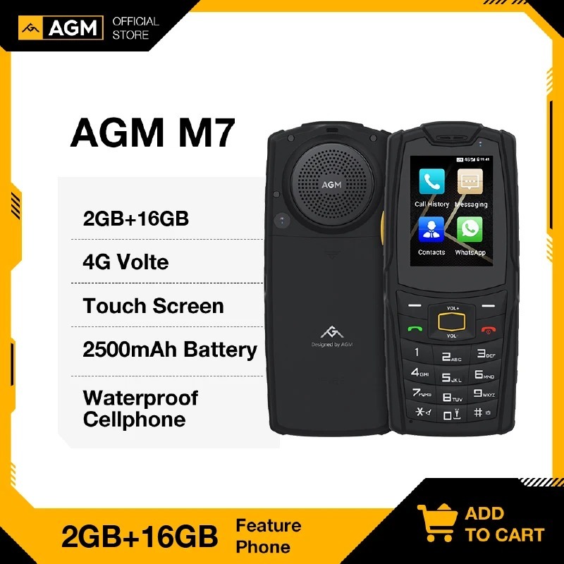 AGM M7 2+16G Android Feature Phone Waterproof Touch Screen 2500mAh ...