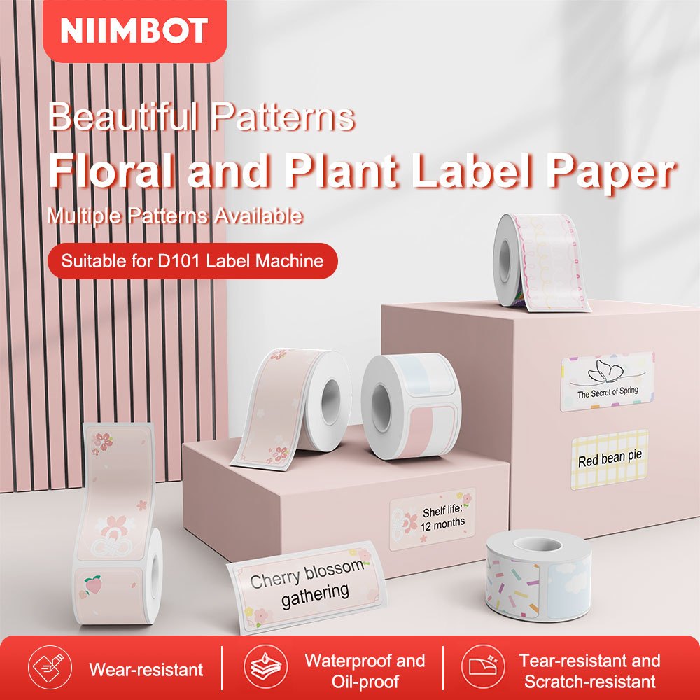 NIIMBOT D101 Cute Sickers Label Paper Name Sticker Books Stationery Box ...