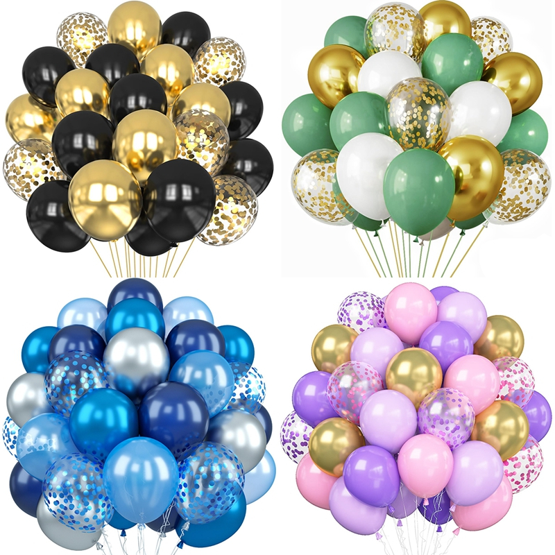 51pcs/set Colorful Balloons Bunch Safety Latex Baloons Purple Blue ...