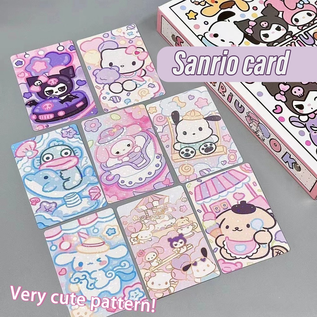 8 Sanrio Shiny cards, cute Kuromi/Cinnamon Dog/Sanrio peripheral cards ...