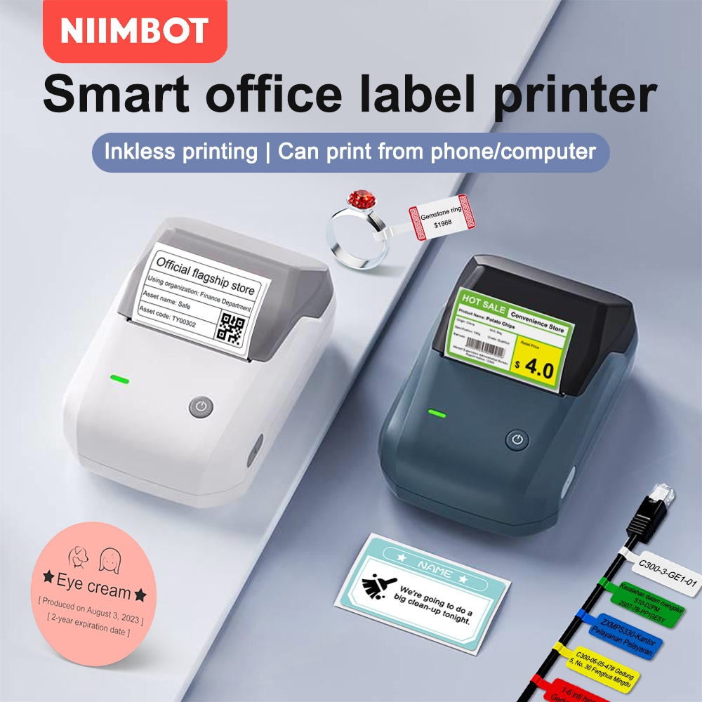 NIIMBOT B1 Label Printer Portable Handheld Thermal Printer Mini Barcode QR Code Cable Sticker ...