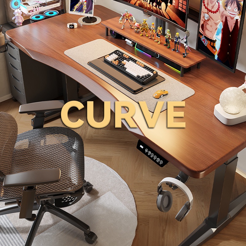 SG Stock Electric Height Adjustable Table Ergonomic Office Table Curve ...