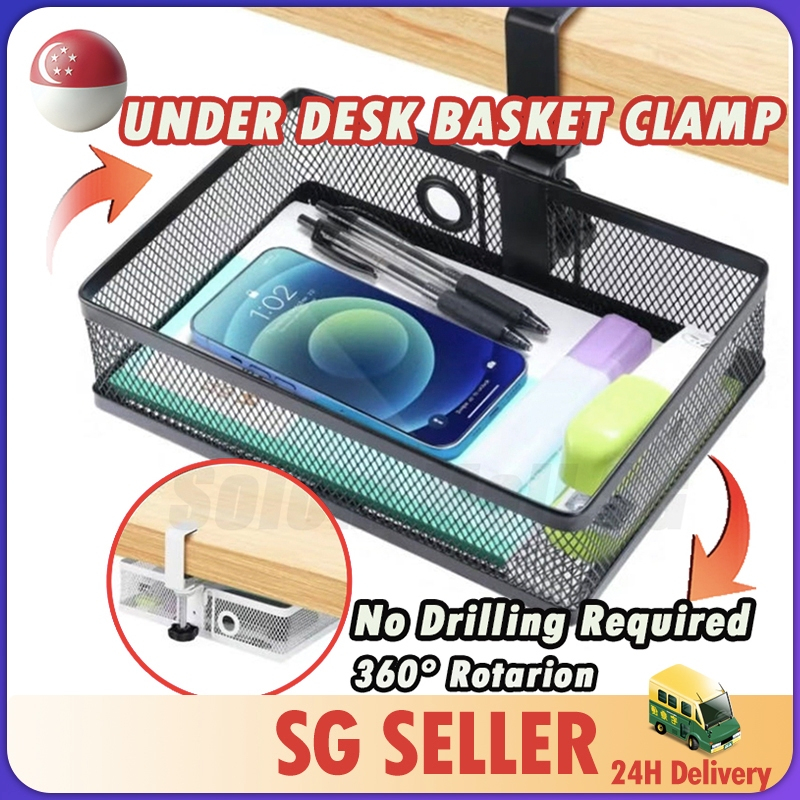 【SG Stock】Rotatable Under Desk Drawer Desk Accessories Under Desk ...