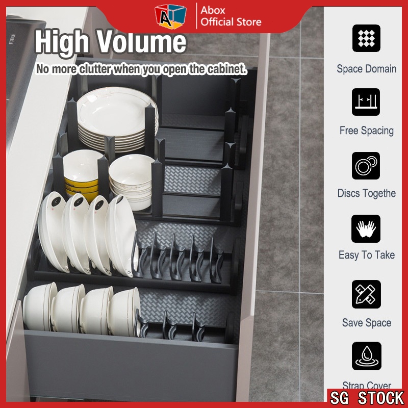 YIXIN Plate Organiser Kitchen Drawer Organiser Cabinet Organizer Dish ...