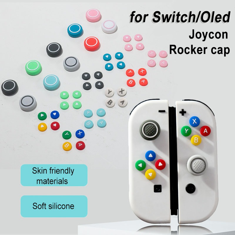 Silicone Rocker cap Thumb Grips for Nintendo Switch Lite Button Sticker ...