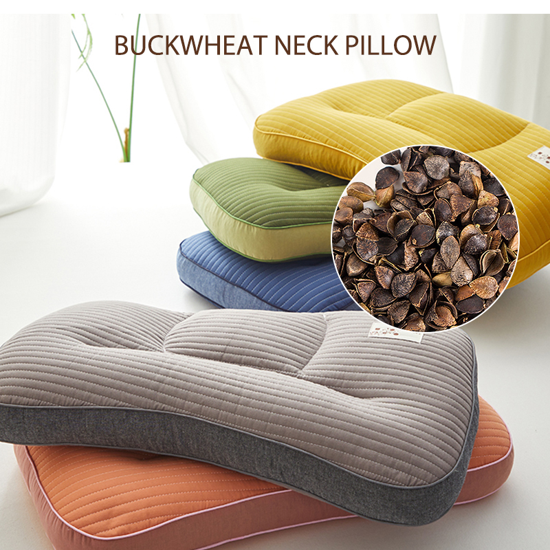 Buckwheat Husks Pillow Cervical Pillow Cotton Sand Washed Crescent 枕頭 ...