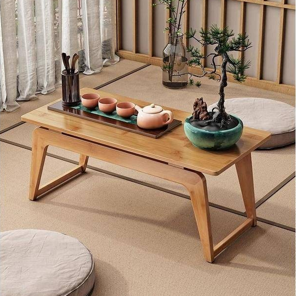 Chinese style bay window small tea table tatami simple window sill ...