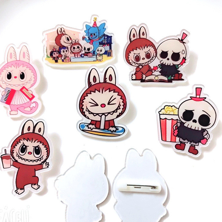 Labubu brooch ins Trendy Cartoon Labubu Badge Acrylic Cute Girl ...