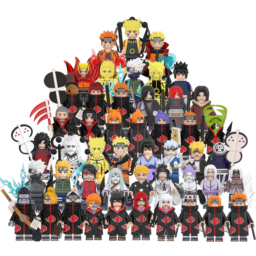 Naruto Minifigures Toy Kakashi Obito Sasuke Akatsuki Building Blocks ...