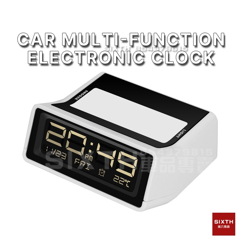 Car Clock Car Electronic Clock Battery Powered Car Thermometer Alarm ...
