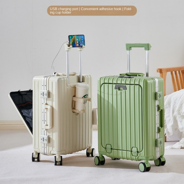 Luggage Aluminum Frame Front Opening Trolley Case 20 inch Boarding ...
