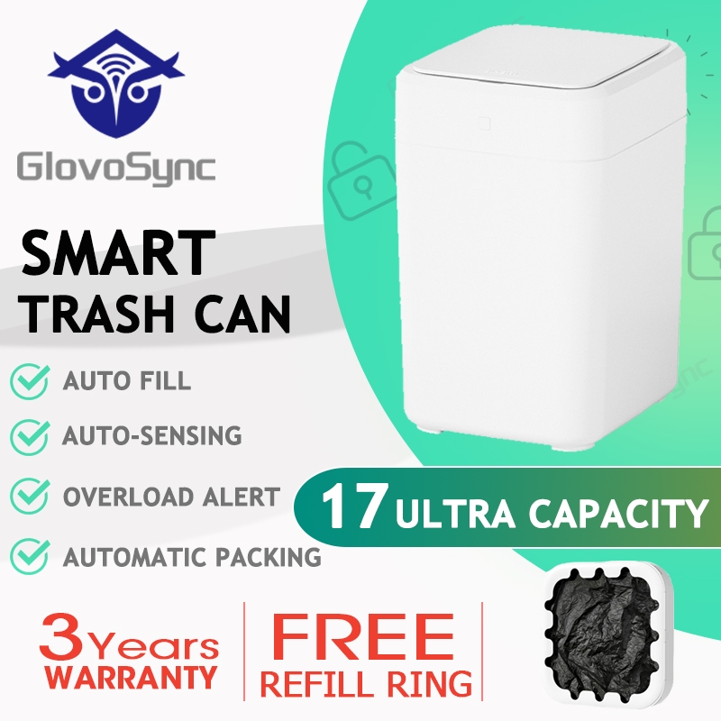 [SG Local Seller] GlovoSync 17L Smart Trash Can Automatic Packing ...