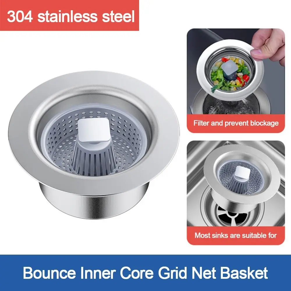 3PCS Anti Clog Kitchen Sink Strainer Durable Hair Clean Up Floor Drain ...