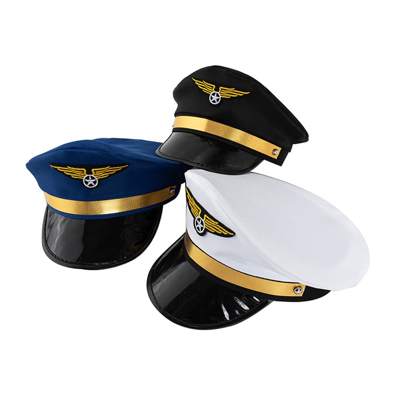 Congme Airline Pilot Cap for Kids Boys Girls Adult Career Dress Up ...