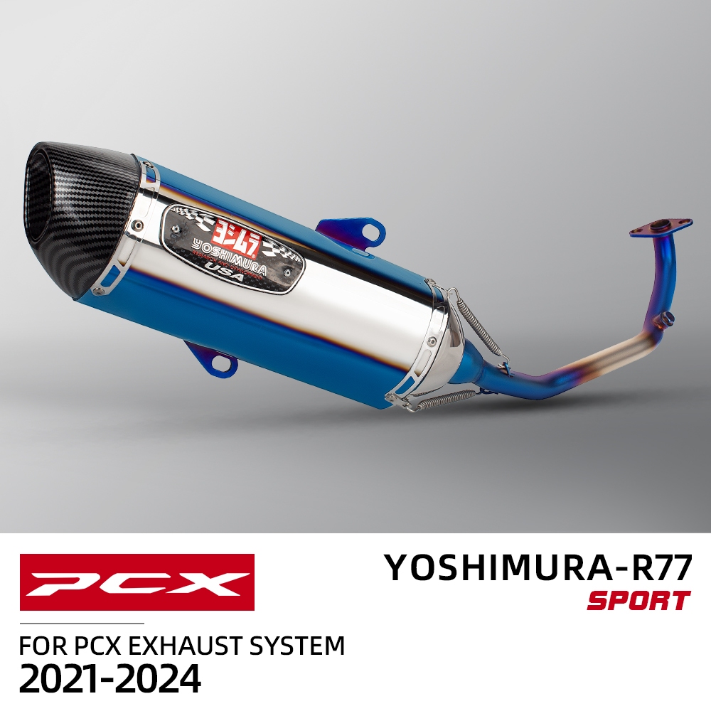 【All blue】yoshimura R77 racing muffler for Honda PCX PCX160 full exhaust system | Shopee Singapore