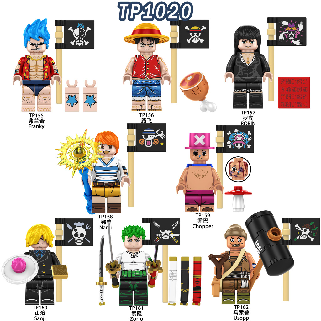 Building Blocks ONE PIECE Luffy Zoro Chopper Figures Children Toys ...