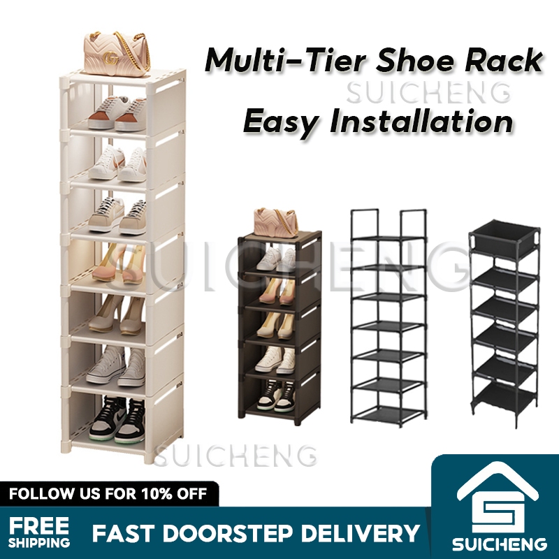SUICHENG Shoe Rack Narrow Cabinet Dustproof Shelf Large Capacity ...