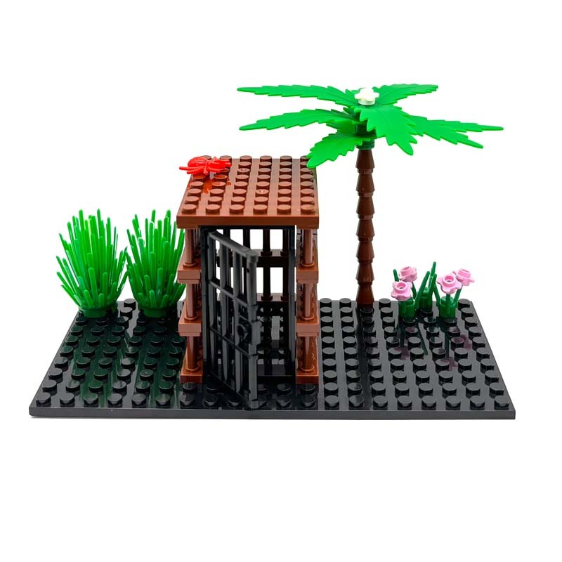 Military Scene Soldier Prison Dinosaur Cage DIY Building Blocks MOC ...