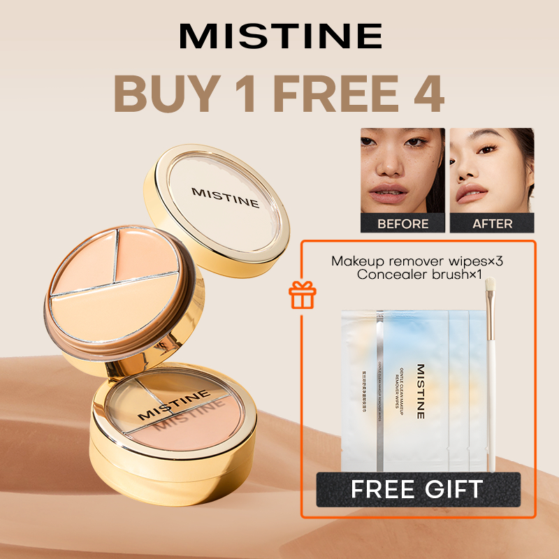 MISTINE 3 Color Concealer Cream High Coverage Long Lasting Natural Look Invisible Acne All Skin ...