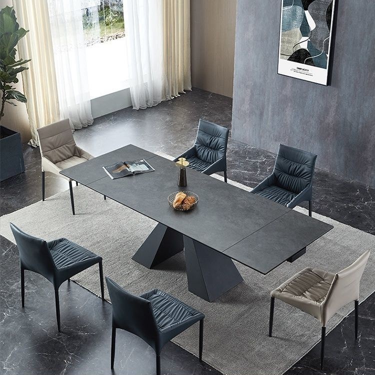 Slate Retractable Dining Table Simple Modern Rectangular Designer ...