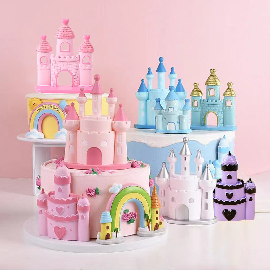 3D Fantasy Castle Cake Topper Princess Castle Happy Birthday Cake ...