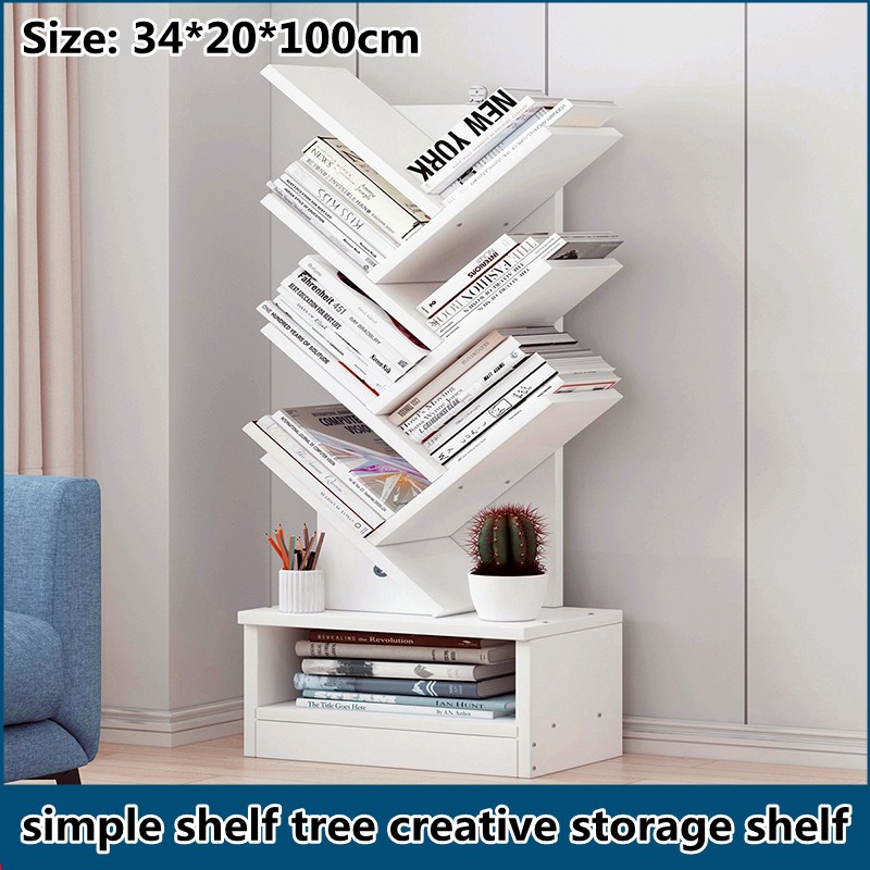 Tree creative storage shelf storage rack Bookshelf simple desk student ...
