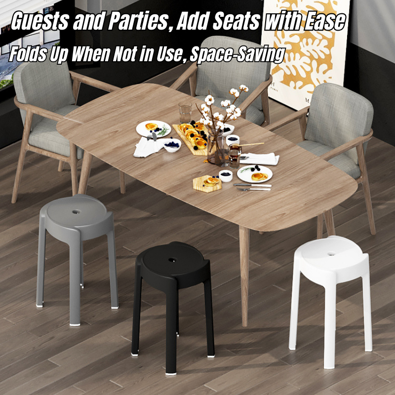 [SG STOCK]Stackable Chair Plastic Stool Modern Design Thickened PP ...