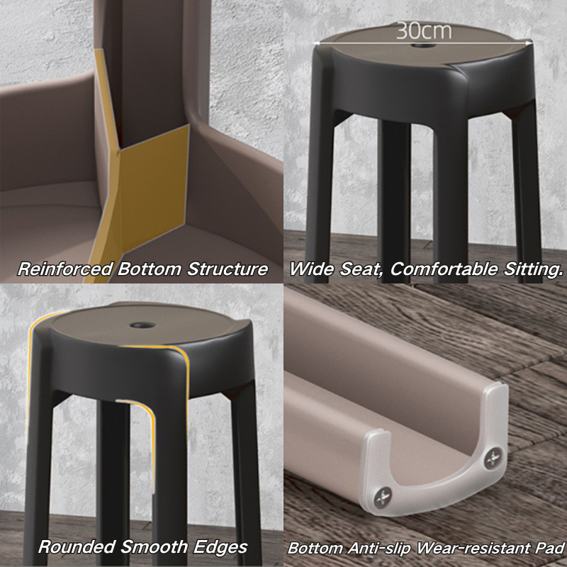 [SG STOCK]Stackable Chair Plastic Stool Modern Design Thickened PP ...