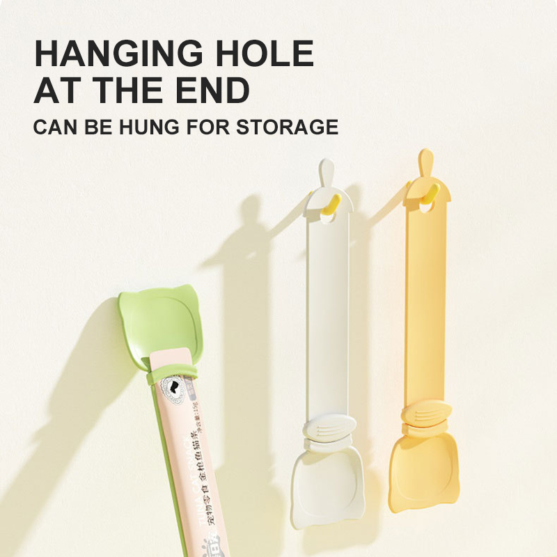 Pet Feeding Spoon Cat Strip Spoon with Card Slot Liquid Food Squeeze ...