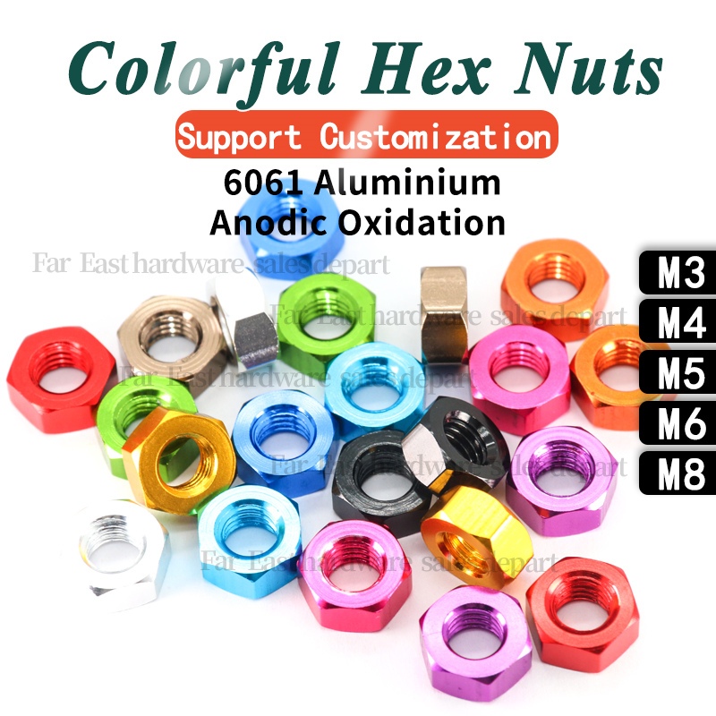 Aluminum Alloy Colored Hexagonal Nut Aviation Model Accessory Nut ...