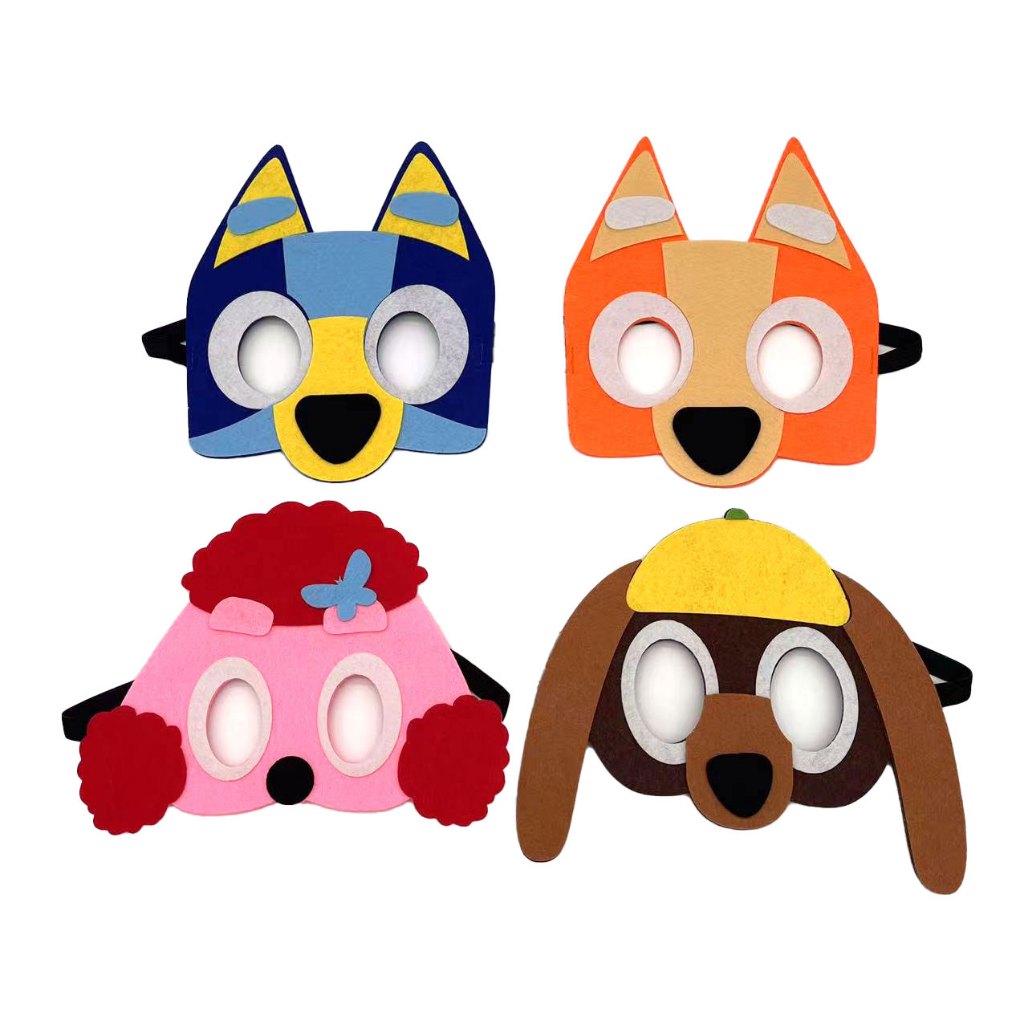 New Felt Bluey Masks Kids Birthday Festival Cosplay Party Decoration ...