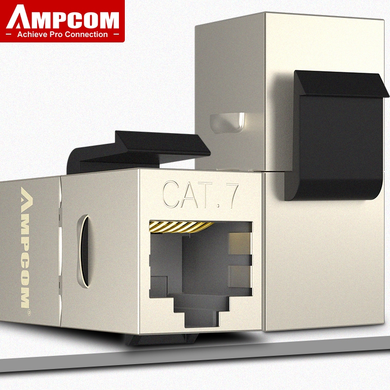 AMPCOM CAT7 Keystone Coupler Jack, CAT7 RJ45 Inline Coupler Keystone ...