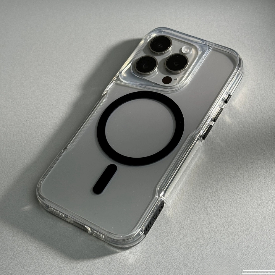 【Thickened/Transparent acrylic hard case/Orange】compatible for iPhone ...