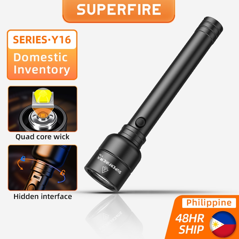 SUPERFIRE Flashlight Y16 Super Bright 20w LED Powerful Ip46 Waterproof With 8000mah Rechargeable ...