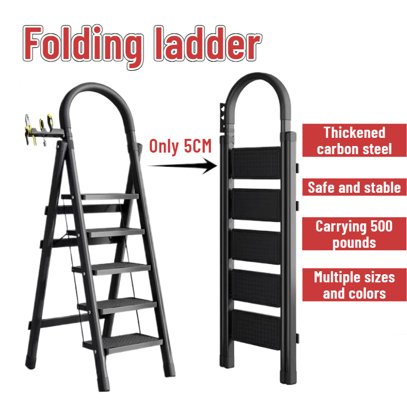 DAXINSI Foldable Ladder Step 2 3 4 5 Step Ladder 150kg Bearing Slim ...