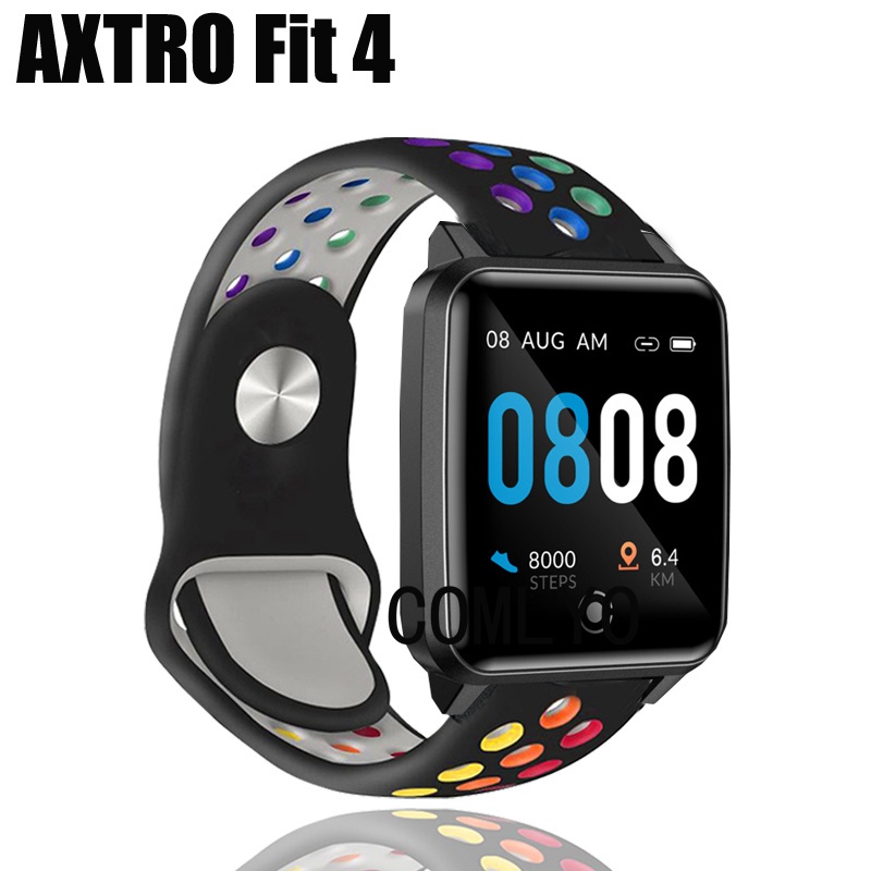 For AXTRO Fit 4 Smart Watch Strap Silicone Rainbow Sports Soft Women ...