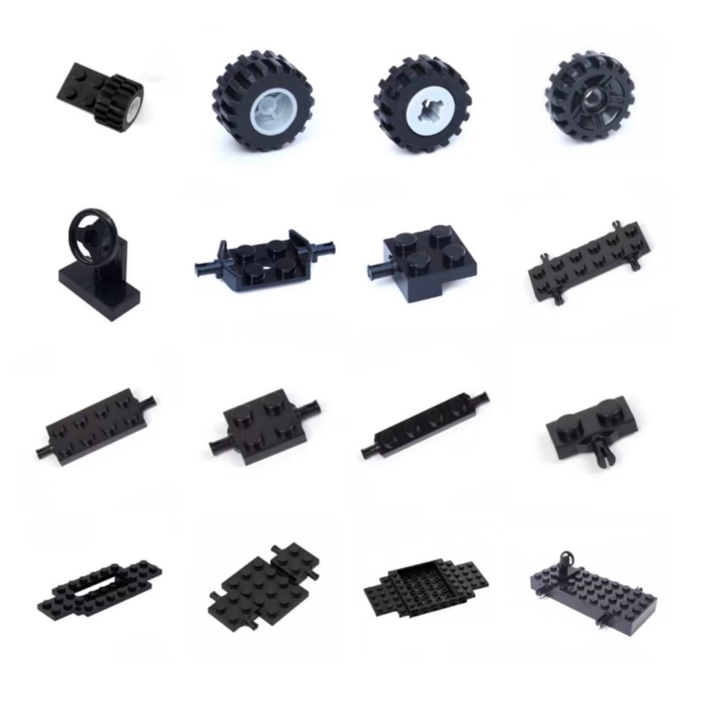 Moc Small Particle Puzzle Assembly Building Block Frame Wheel Base Seat ...