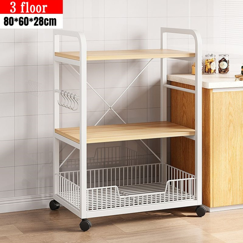 [SG SELLER LOCAL STOCK] Kitchen Shelf Movable Kitchen Rack Multi-layer ...