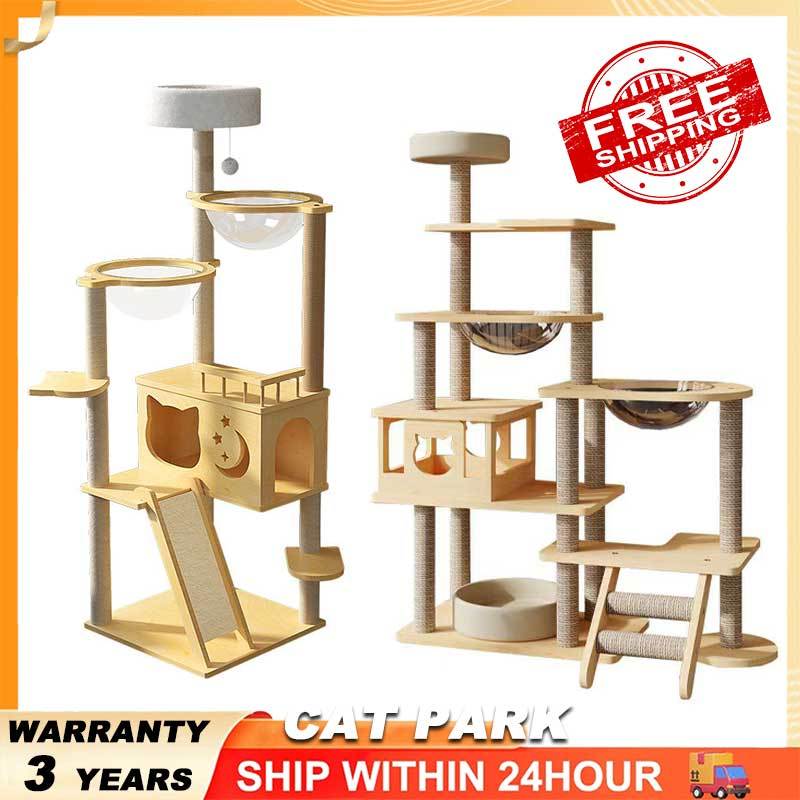 Cat Climbing Frame Cat Tree Cat Nest All-in-One Tonto Pillar Solid Wood ...