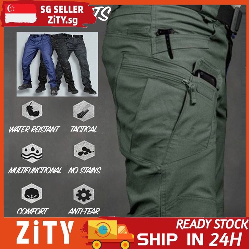 ZiTY IX7 Men's Cargo Pants Waterproof Multi Pockets Tactical Outdoor Cargo Pants | Shopee Singapore