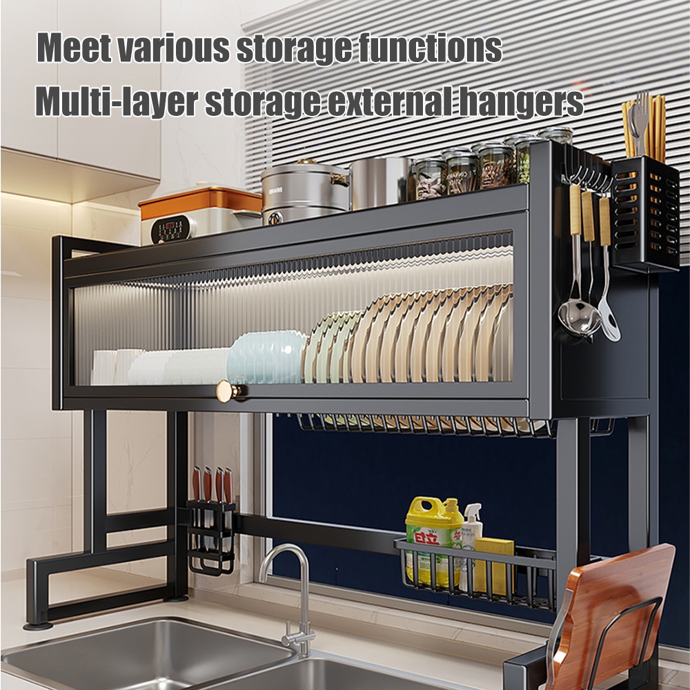 Dish Drying Rack With Cabinet Door Sink Drain Rack Cupboard Cutlery ...