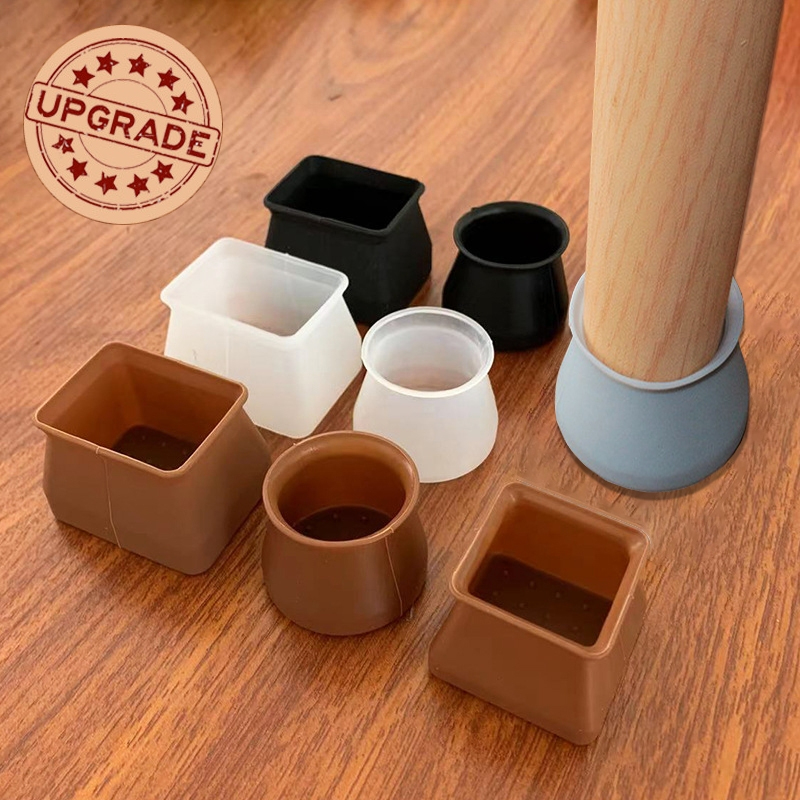 Silicone Chair Caps Table Foot Pads for Square Round Bottom Thickened ...