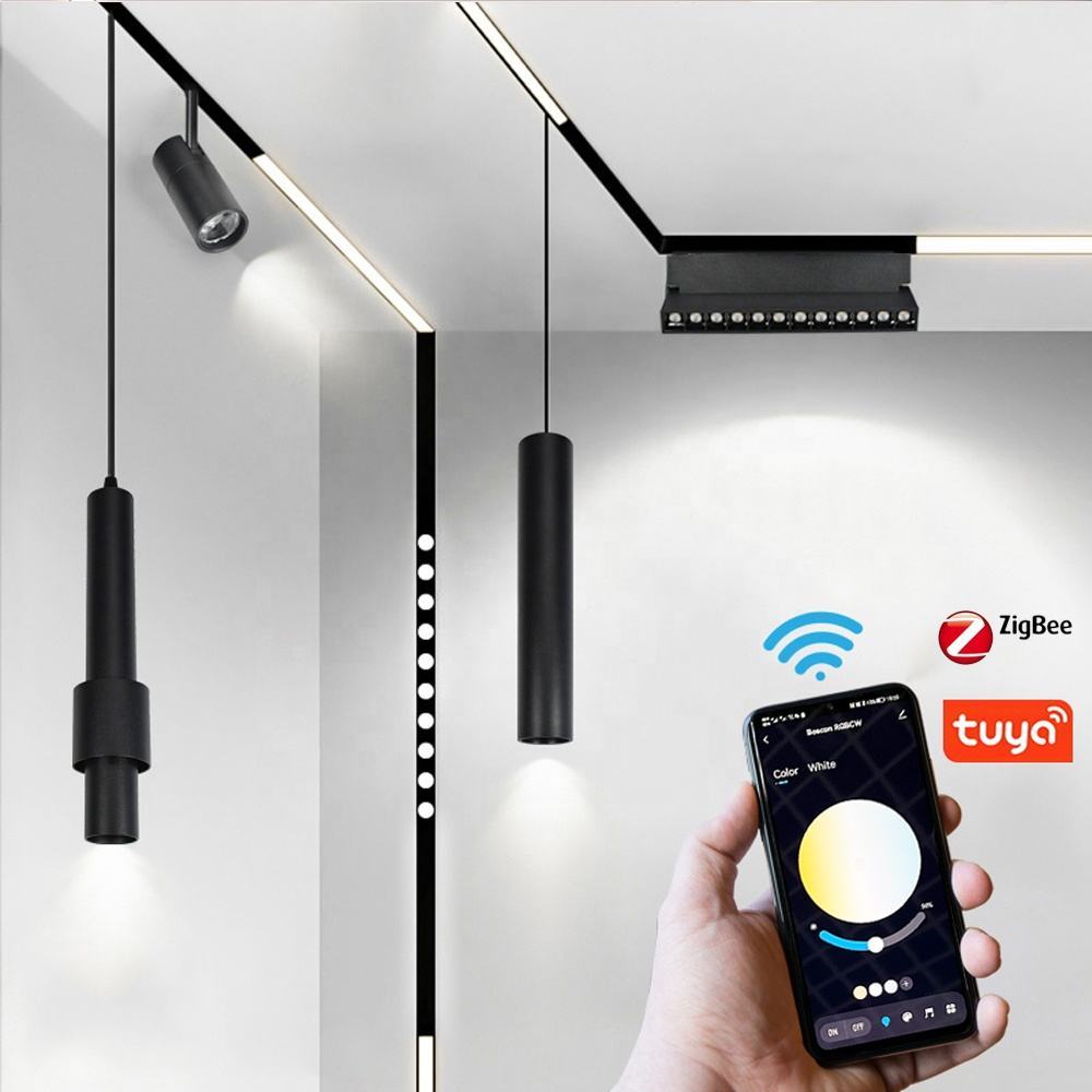 20-Thick Tuya Zigbee Smart Magnetic Track Light DC48V Aluminium Rail ...