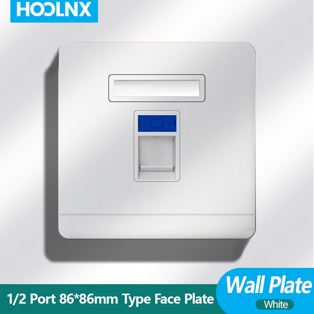 HOOLNX RJ11 RJ45 Faceplate Wall Socket Wallplate Face Plate 1-Port 2 ...