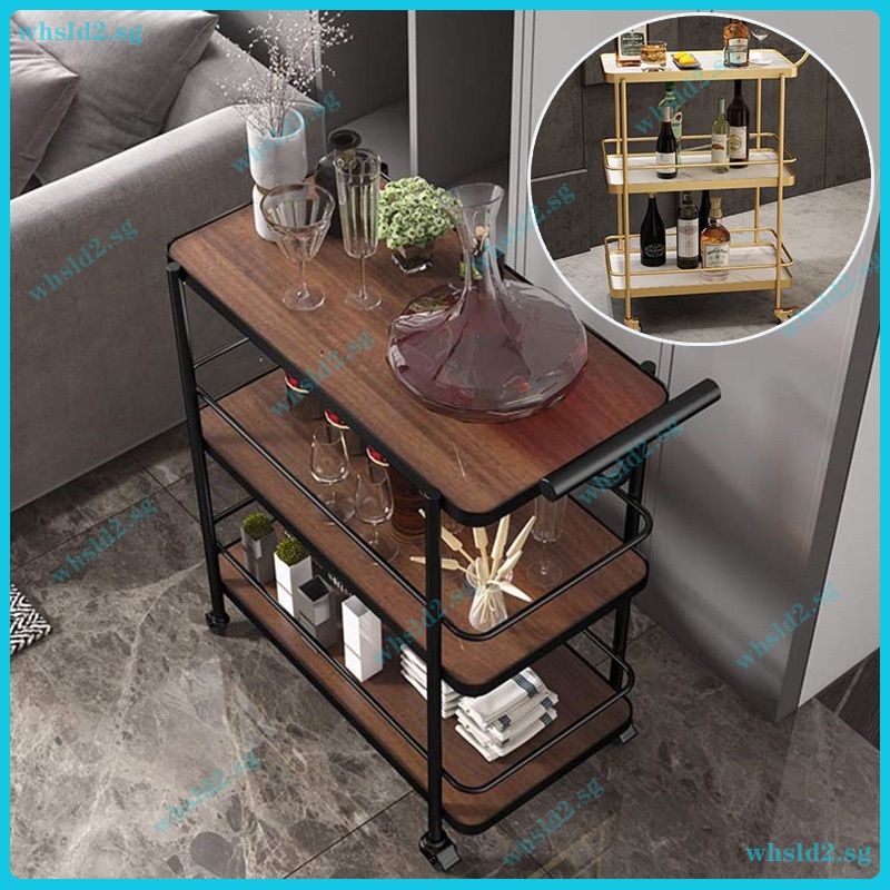 Three-layer European-style iron light luxury trolley commercial dining ...