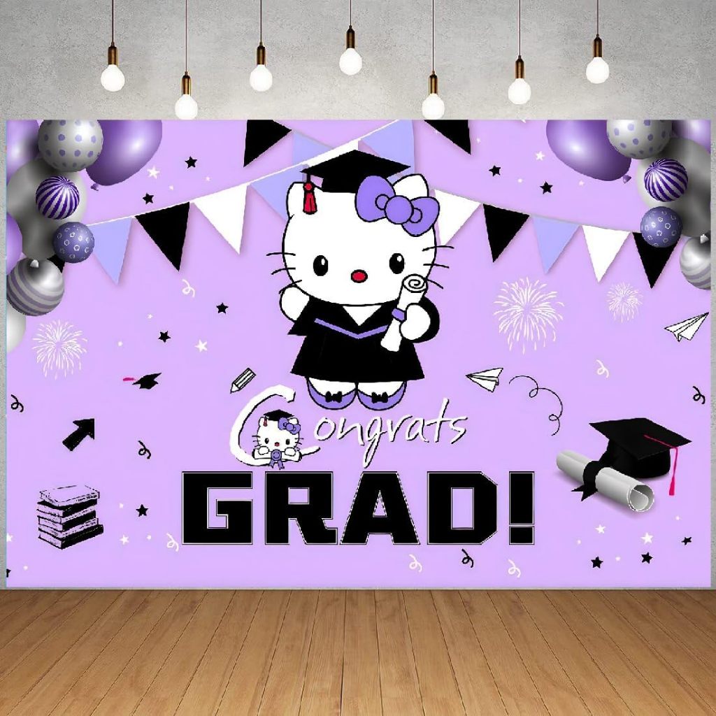 Purple Graduation Photography Backdrop 5x3ft Grad Party Background ...