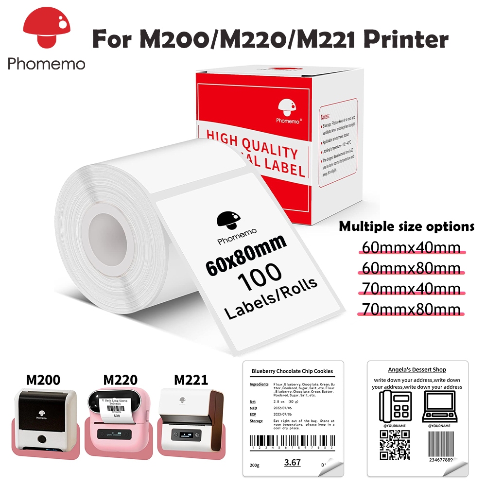 Thermal Label Sticker For Phomemo M200/M220/M221/241BT/D520 Thermal ...