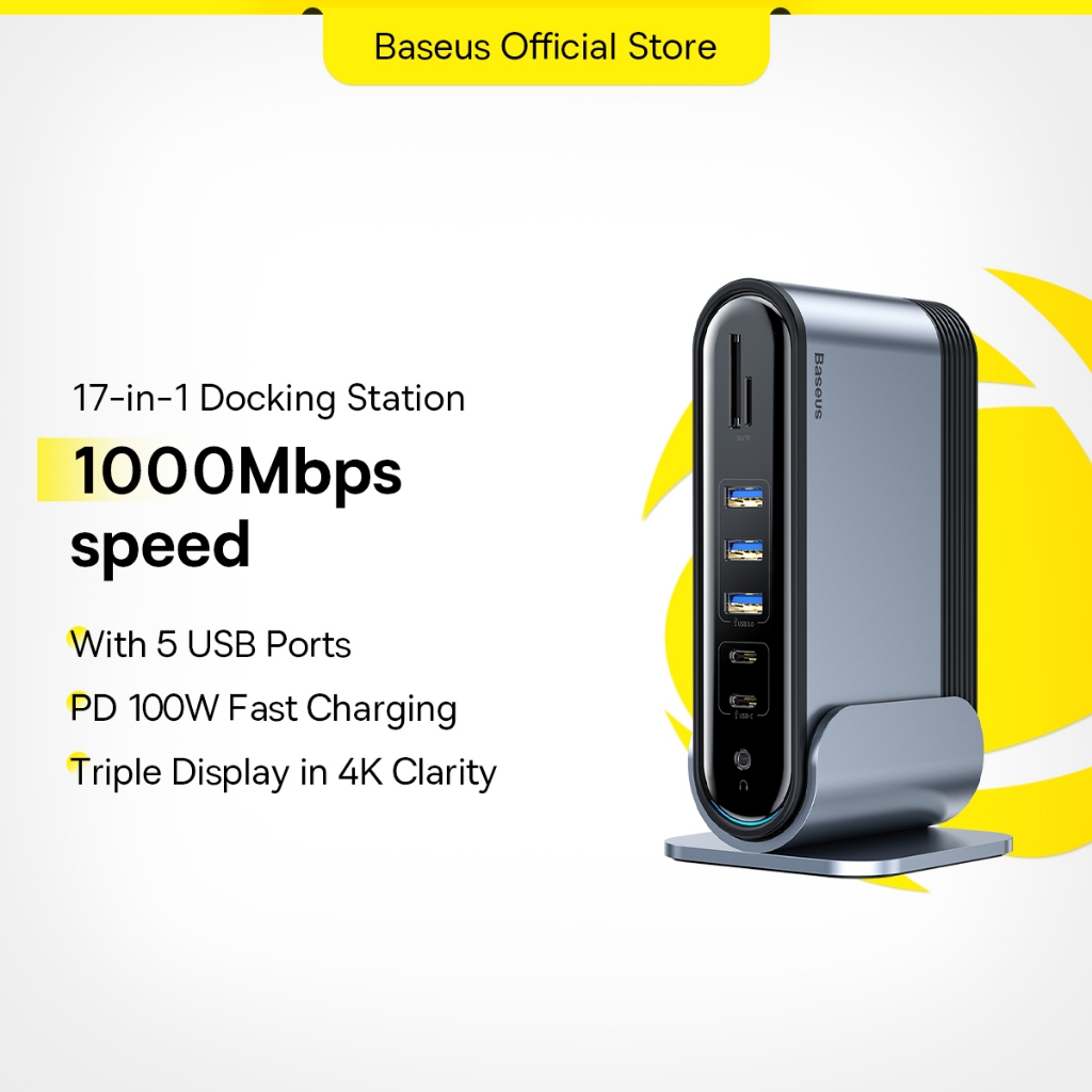 Baseus 17 in 1 USB C HUB Type C to Multi HDMI USB 3.0 with Power ...