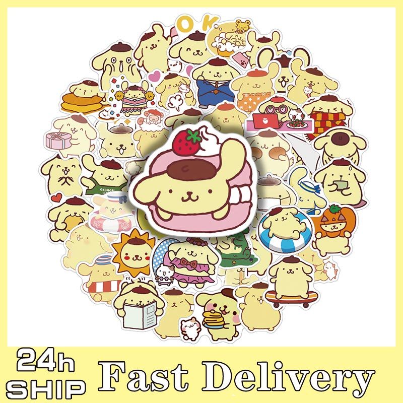 50pcs Pompompurin Sanrio Sticker Cute Graffiti Decals DIY Decorative ...